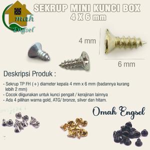 Jual tjt sekrup mini murah skrup mini antik baut kepala 4 x 6 mm (harga ...