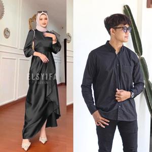 Jual JUSI DRESS COUPLE KEMEJA PRIA HITAM POLOS LENGAN PANJANG BAJU ...