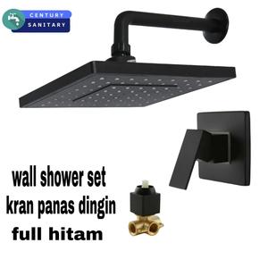 Jual Wall Shower Tanam Set Stop Kran Tanam Panas Dingin Hitam - Jakarta ...