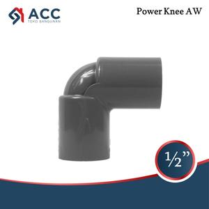 Jual Power Fitting Pipa Elbow Knee Keni PVC Ukuran 1/2" Inch AW - Kota ...