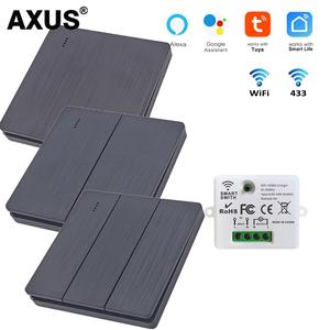 Jual AXUS Tuya WIFI Light push Switch RF 433Mhz push Button Switch 1/2 ...