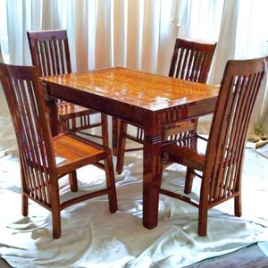 Jual meja makan minimalis 4 kursi meja makan kayu jati 120X90 cm - Kab ...