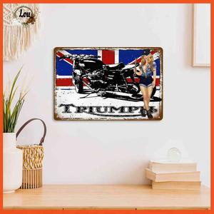 Jual Tanda Motor Retro Chic Tahan Cuaca Lukisan Besi Template Gambar ...