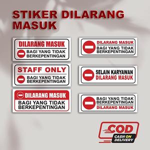 Jual STIKER DILARANG MASUK | STIKER STAFF ONLY | STIKER LARANGAN - R1 ...