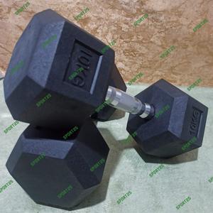 Jual Dumbell Dumbel Dumbbel Dambel Hex Hexagonal Rubber ROX 10 Kg ...