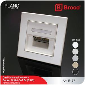Jual Broco Plano E177 Dual Network Socket Outlets Cat.5 (RJ45) - White ...