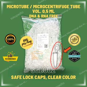 Jual Microtube / Microcentrifuge Tube 0.5 ml, DNA & RNA Free, 1000 Pcs ...