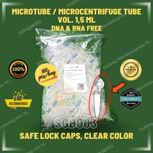 Jual Microtube / Microcentrifuge Tube 1.5 ml, DNA & RNA Free, 500 Pcs/Bag - Kab. Bogor ...
