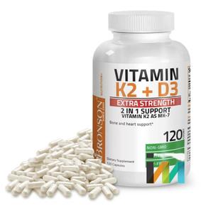 Jual Bronson Extra Strength Vitamin K2 MK-7 Plus Vit D3 10000 iu 120 Caps - Kab. Bogor - Insan ...