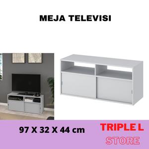 Jual Meja Rak Tv Televisi Minimalis Dengan Pintu Geser Sliding Abu Muda ...