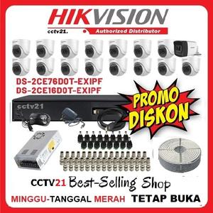 Jual PAKET LENGKAP 16 KAMERA CCTV HIKVISION 2MP DVR 16CH HGHI-K1+KB ...
