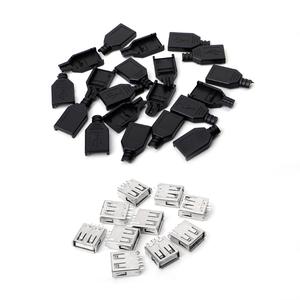 Jual Nevada 10 Set Soket Konektor Jack Usb 4 Pin Tipe A Female Dengan ...