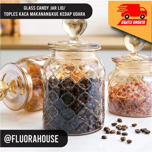 Jual Glass Candy Jar Lid/Toples Kaca Makanan&Kue Kedap Udara - A 1350ML ...
