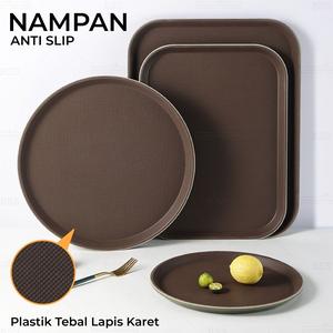 Jual Nampan Saji Hotel Anti Slip Medium Size Tray Bulat Kotak Makanan ...