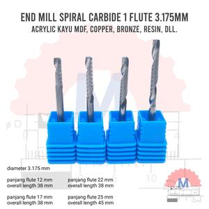 Jual MCH Endmill 1F spiral 3.175mm single flute end mill CNC router bit ...