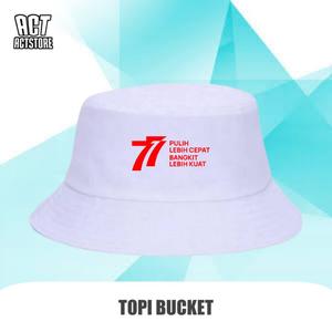 Jual TOPI BUCKET HAT 17 AGUSTUS HUT RI 77 TAHUN INDONESIA PUTIH ...