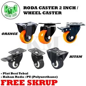 Jual Roda Kastor /Castor/Caster 2 Inch Warna Orange dan Hitam Tebal ...