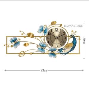 Jual Jam Dinding kreatif modern desain burung merak untuk ruang tamu ...