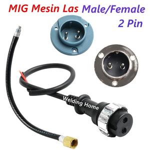 Jual 2 Pin Male Female Socket Konektor Selang MIG Mesin Las Wire Feeder ...