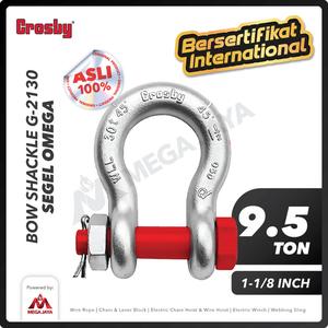 Jual Bow Shackle Omega G2130 9.5 Ton - 1-1/8" CROSBY Segel Bolt Type ...