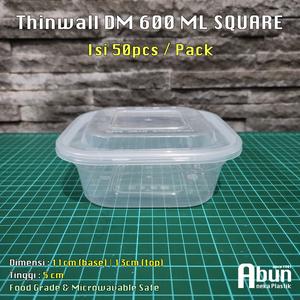 Jual tp thinwall dm square 600 ml @50pcs - Jakarta Timur - Twin ...