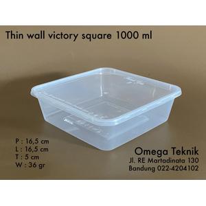 Jual tp thinwall 1000 ml square tempat kotak makan plastik murah - Jakarta Timur - Twin ...