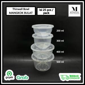 Jual tp mangkok plastik bulat thinwall 200 ml round bowl - 25 pcs - Jakarta Timur - Twin ...
