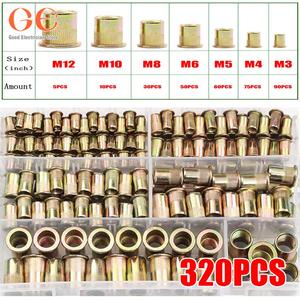 Jual 320Pcs Rivet Nuts Kit Flat Head Insert Nutsert Rivnuts - Kota ...