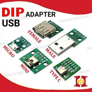 Jual DIP Adapter USB Micro Mini Female Male Converter PCB 2.54mm Type A ...
