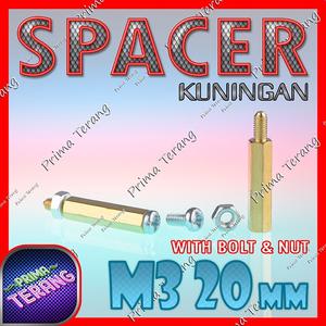 Jual spacer 2 cm 2cm 20mm besi male female + mur baut m3 - BESI - Kab ...