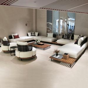 Jual Prh Outdoor sofa teak villa leisure combination rattan chair sol ...