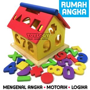 Jual tbt mainan edukasi anak rumah angka kayu geometri bentuk warna ...