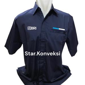Jual Seragam Kemeja Kantor Bank BRI BUMN warna navy biru dongker putih ...