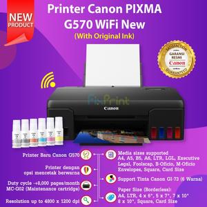 Jual Canon Pixma G570 - Single Function Ink Tank Wireless Photo Printer ...