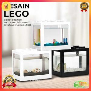 Jual Aquarium Hias Ikan Kura2 Mini Lego Block 4 Windows 12x8x10cm White ...
