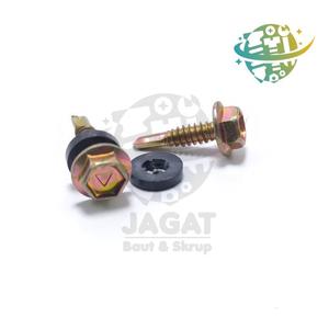 Jual Baut Roofing Atap Ring Karet Kepala 12 x 25 Skrup Roofing Atap ...