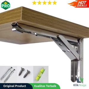Jual Bracket Engsel Siku Lipat Rak Dinding Meja Bakso Stainless 65kg ...