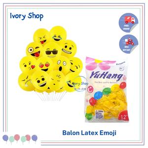 Jual Balon Latex Emoji / Emoticon Ukuran 12 inch 1 pack isi 100 - Kota ...