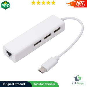 Jual USB Type C Lan Adaptor with 3 Port USB Hub - SYZD-LAN100+U2 Klik ...