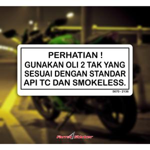 Jual STIKER LABEL PERHATIAN! STICKER OLI 2 TAK KAWASAKI NINJA - Jakarta ...