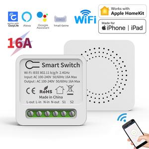 Jual 16A Wifi Smart Switch Mini Relay Switch 2 Way Control Smart Home ...