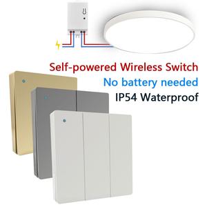 Jual Wall Light Switch Self-powered Remote Control No Battery No Wire ...