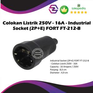Jual Colokan Listrik 250V - 16A - Industrial Socket (2P+E) FORT FT-212 ...