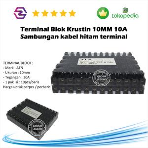 Jual Terminal Blok Krustin 10MM 10A Sambungan kabel hitam terminal ...