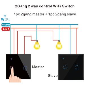 Jual WiFi Smart 2 Way Switch EU 1 2 3 Gang Glass Wall Touch Switches ...
