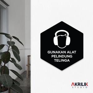 Jual Sign Board Akrilik Gunakan Alat Pelindung Telinga Signage Dinding ...