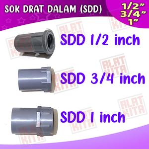 Jual SDD 1/2. 3/4, 1 inch Sok drat dalam untuk pipa PVC - SDD 1/2 inch ...