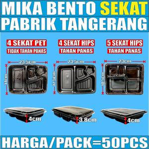 Jual Mika Bento Bintang 4 Sekat / Mika Bento 5 Sekat Per Pack Tray Kotak - 4SKT PET - Kota Depok ...