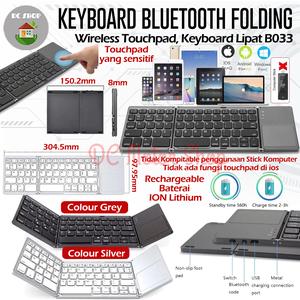Jual Folding Keyboard Lipat Bluetooth Wireless dengan Touchpad Ipad ...
