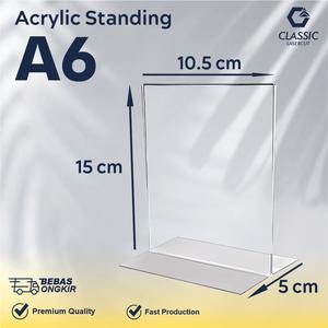 Jual Akrilik Standing A6 Potrait / Akrilik T Potrait / Akrilik Display ...